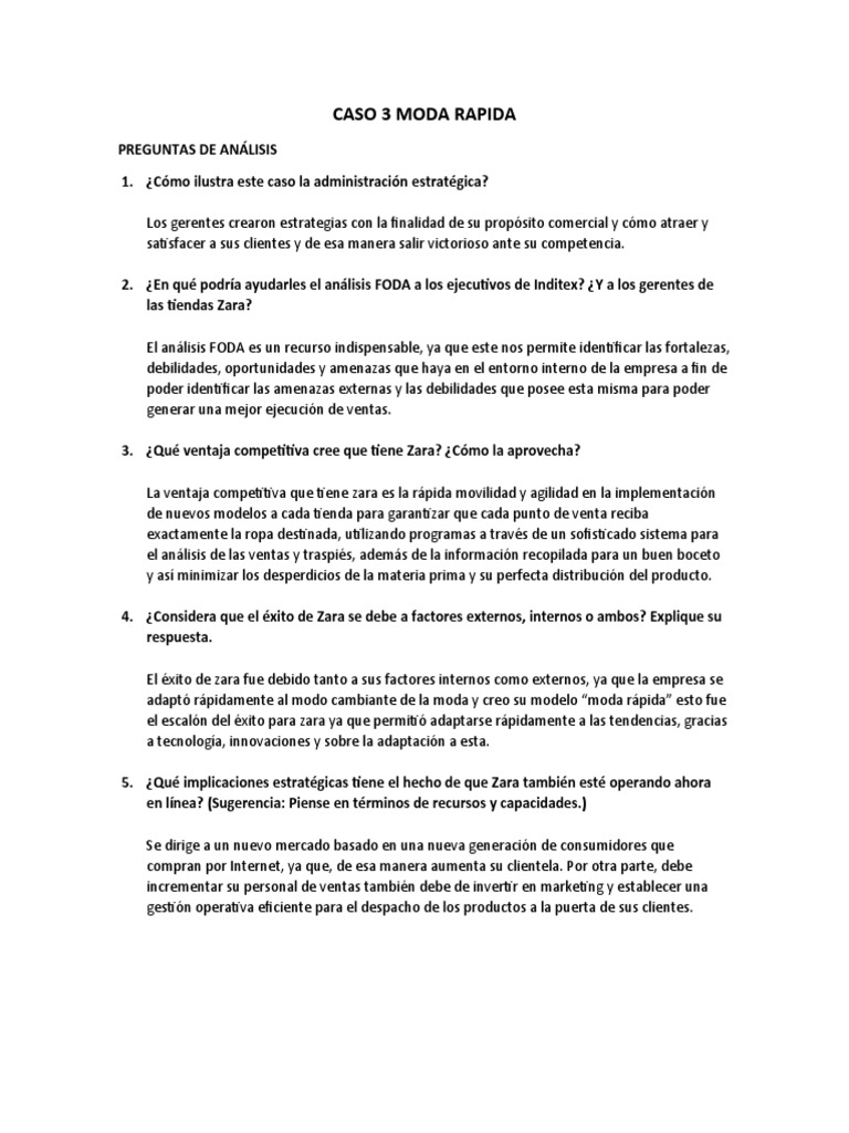Caso 3 Moda Rapida | PDF