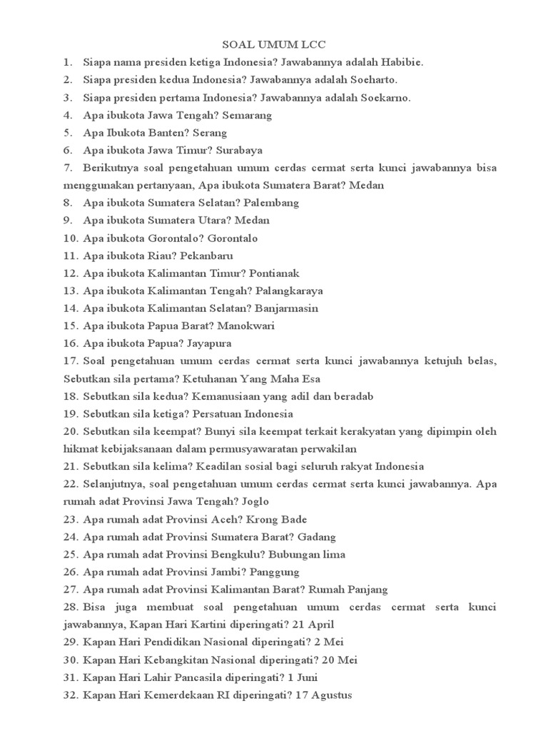Soal Umum LCC | PDF