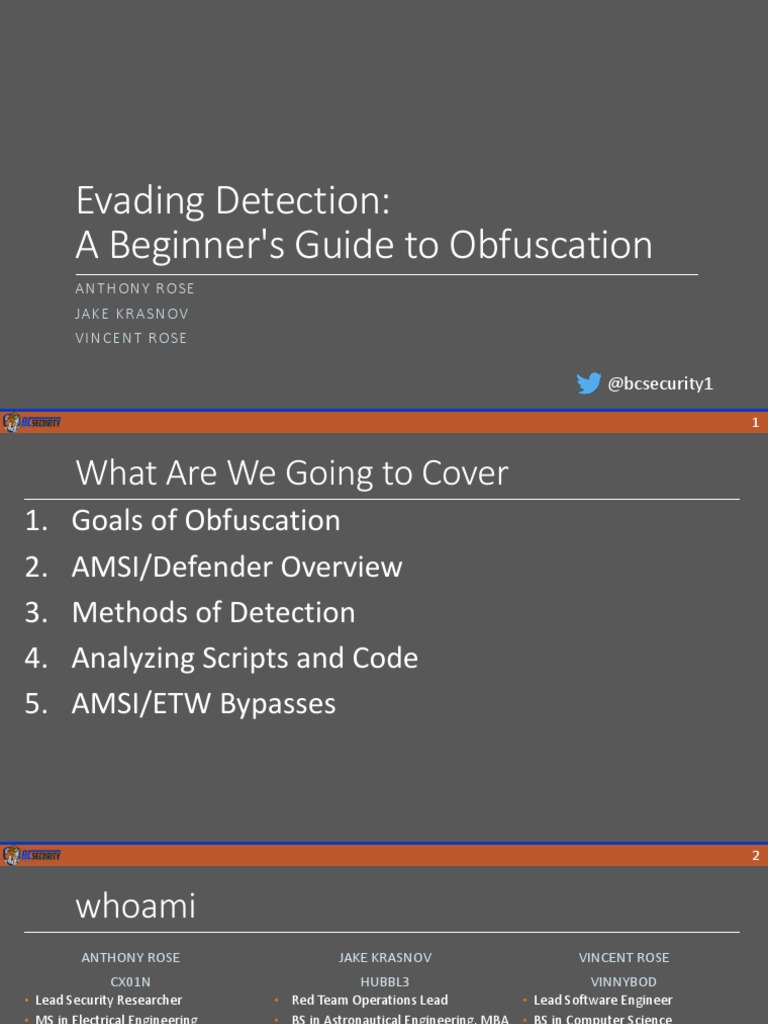 Evading Detection - A Beginner's Guide To Obfuscation | PDF | Malware | Antivirus Software