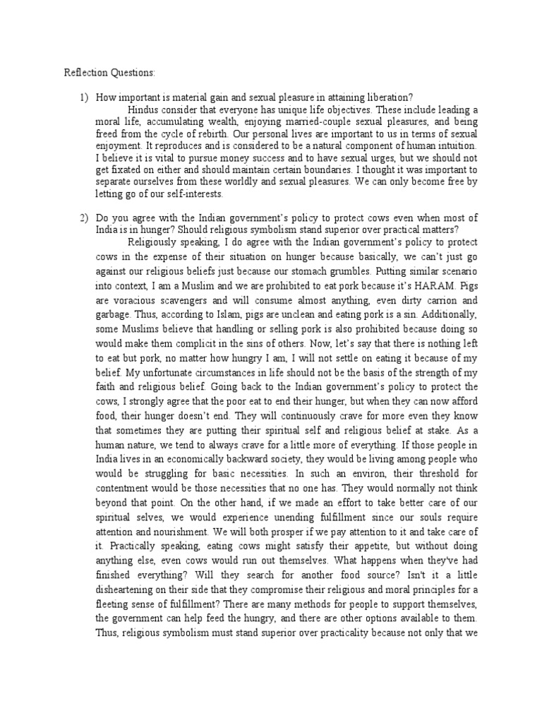 Reflection Questions | PDF | Spirituality | Faith