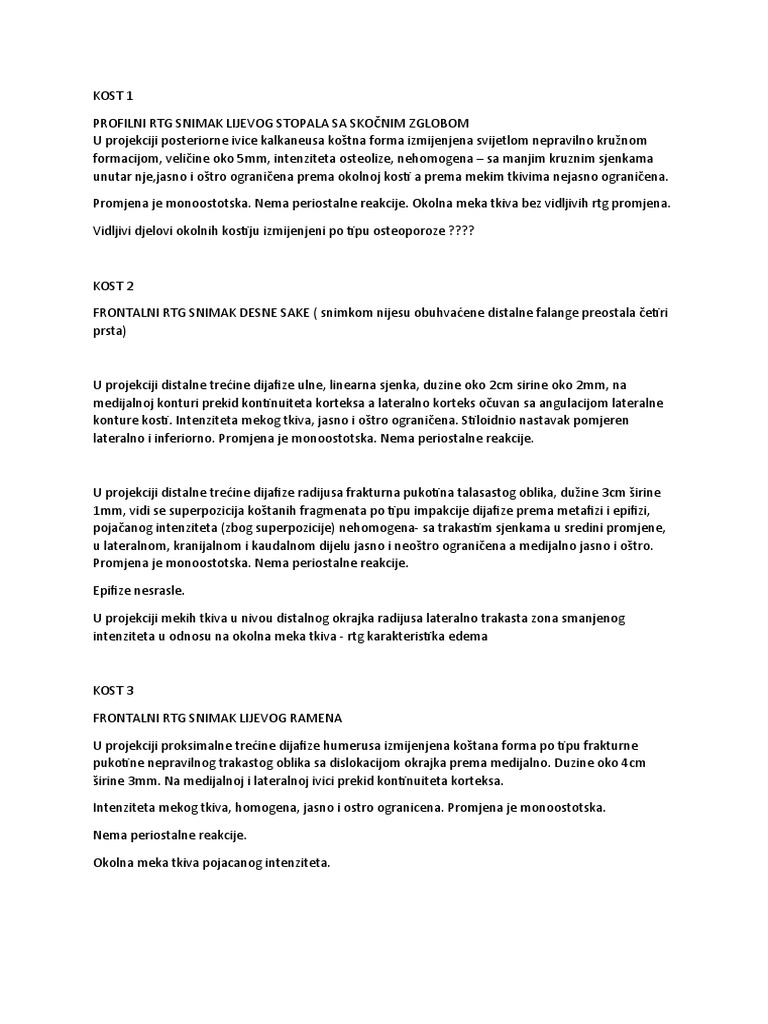 Kosti Novi Opisi | PDF