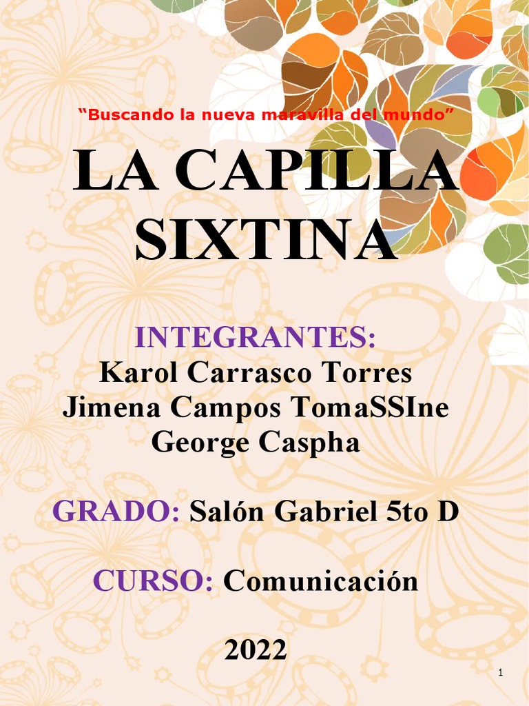 La Capilla Sixtina: Maravilla del Renacimiento | PDF | Miguel Ángel