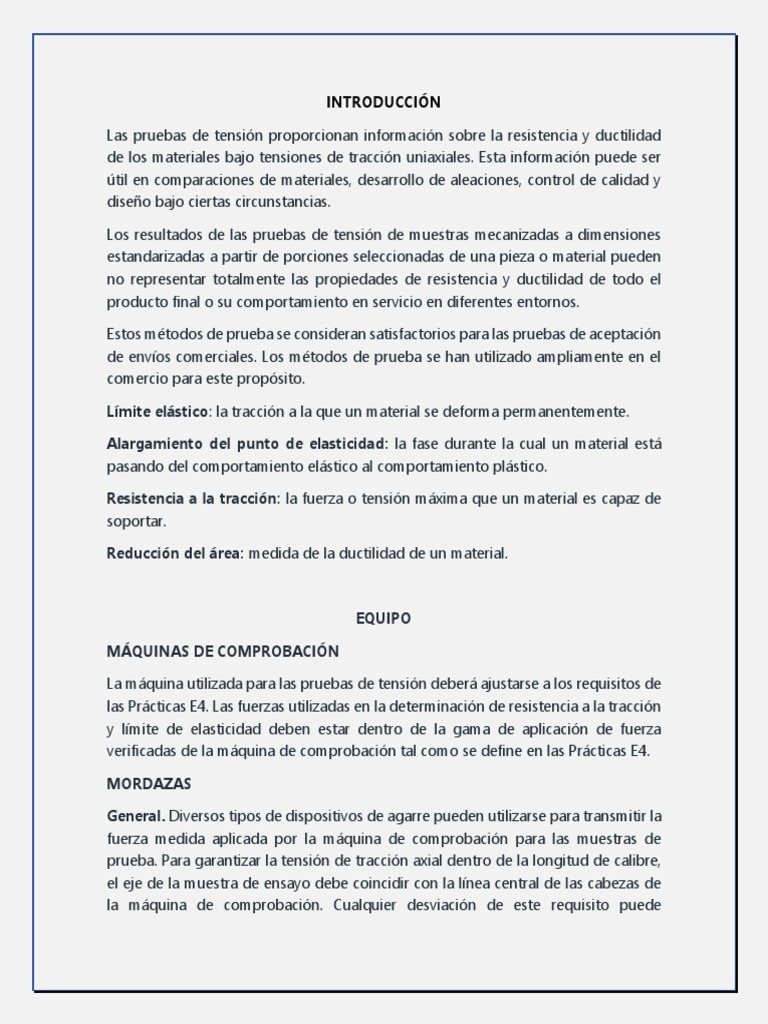 Resumen Norma ASTM E8 | PDF