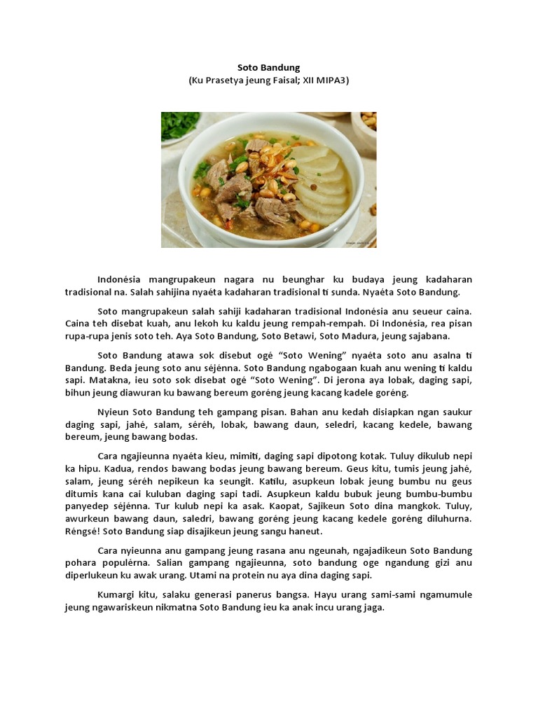 Artikel Sunda Soto Bandung2 | PDF