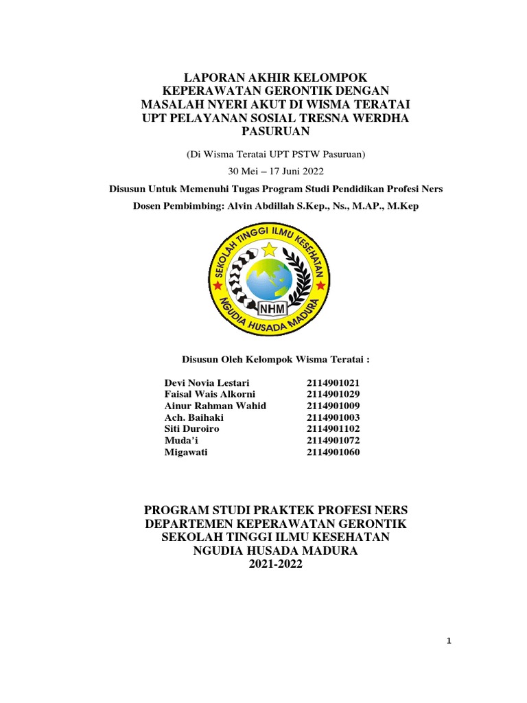 Laporan Akhir Kelompok Wisma Teratai - 2022 | PDF | Pengembangan Diri