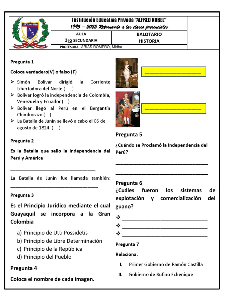 3B Balotario Historia PDF | PDF