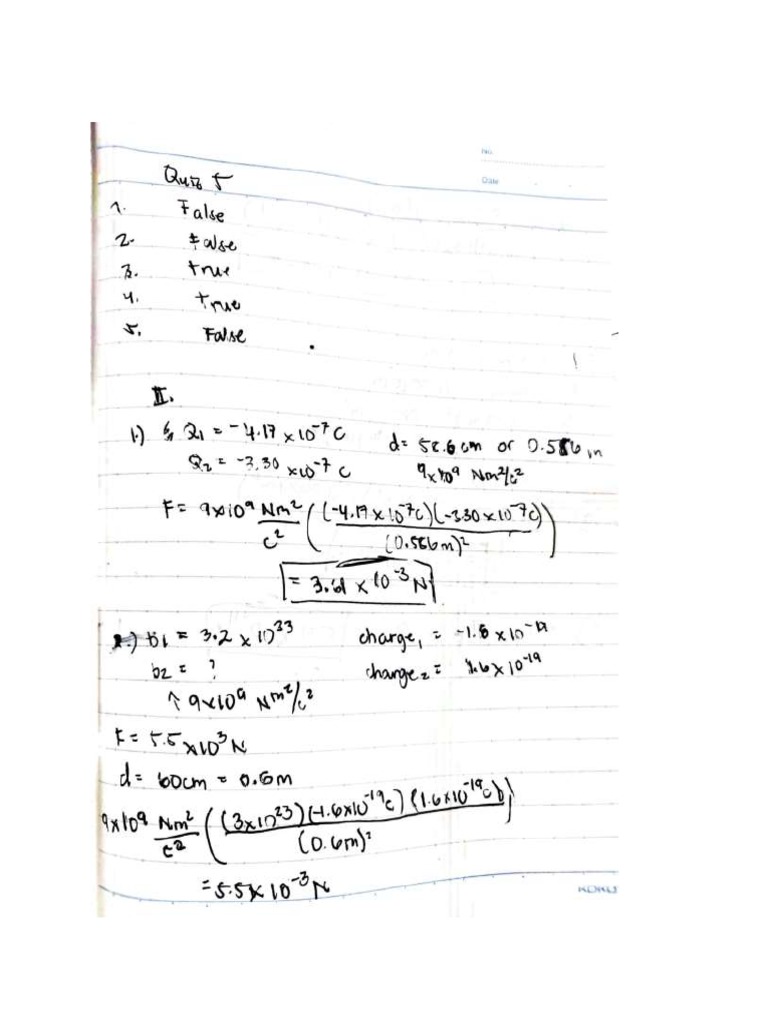 Singian, Dave Kirtzen L. - Physics-Quiz 2 | PDF