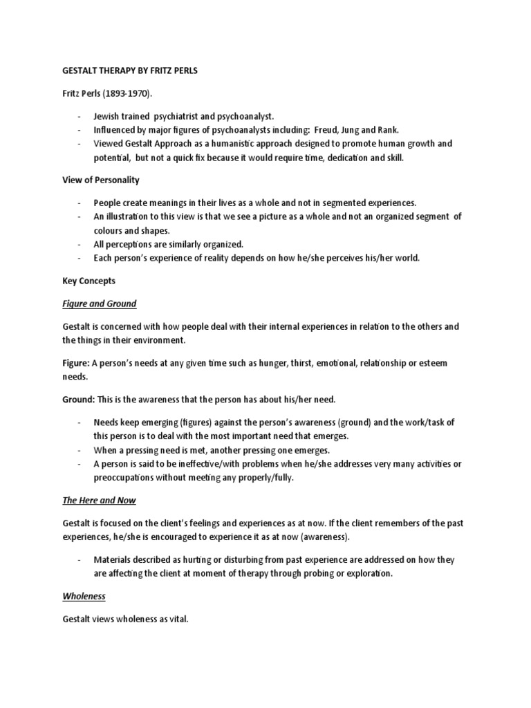 Five Layers of Neurosis in Gestalt Therapy | PDF | Gestalt Therapy ...