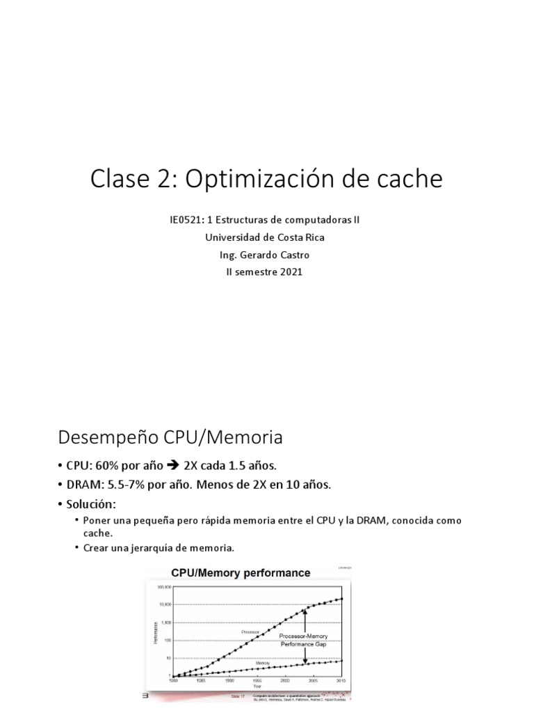 Clase 2 Caches Opt | PDF | Caché (Computación) | Almacenamiento de ...