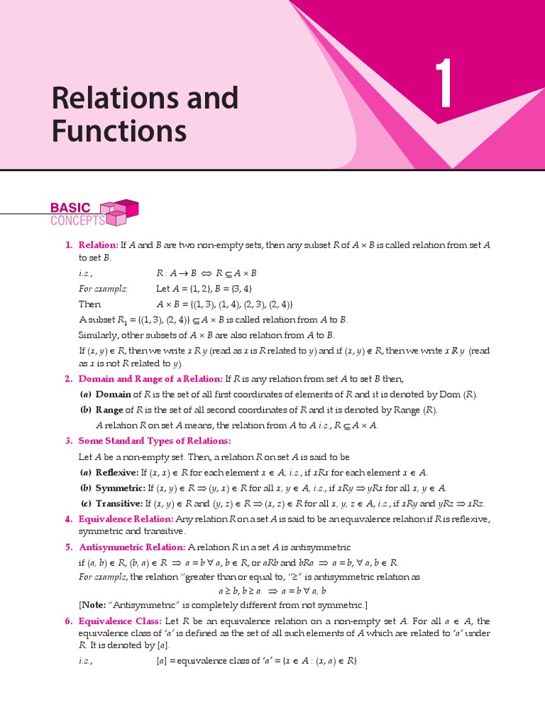 Relation and Function | PDF | Function (Mathematics) | Mathematical ... Relation and Function | PDF | Function (Mathematics) | Mathematical ...