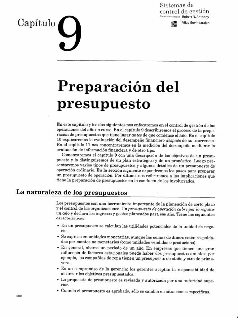 Capítulos 9 del libro Sistema de Control de Gestión | PDF