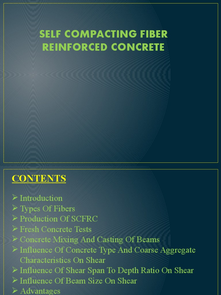 Self Compacting Fiber Reinforced Concrete | PDF