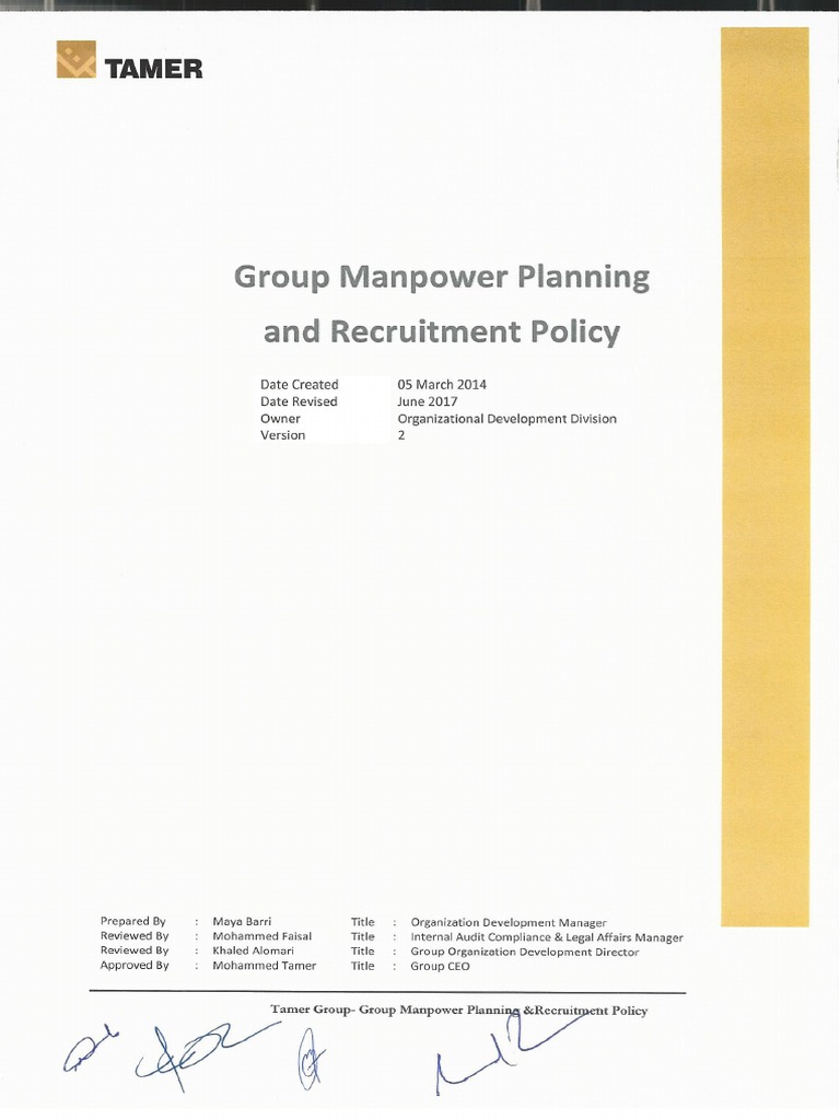 Manpower Planning & Recruitment Policy.pdf | PDF