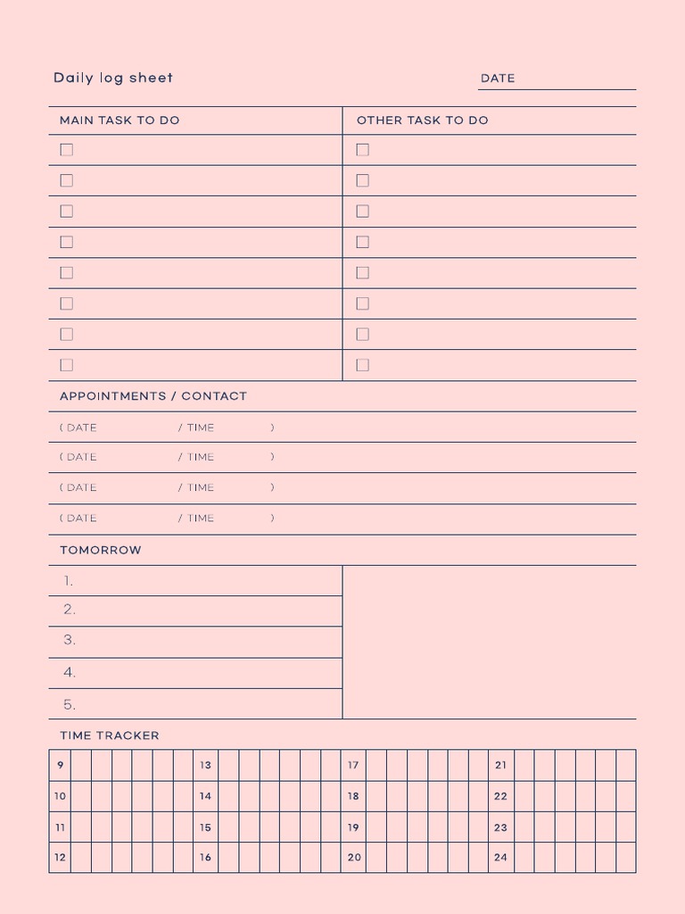 Daily Sheet - Pink PDF | PDF