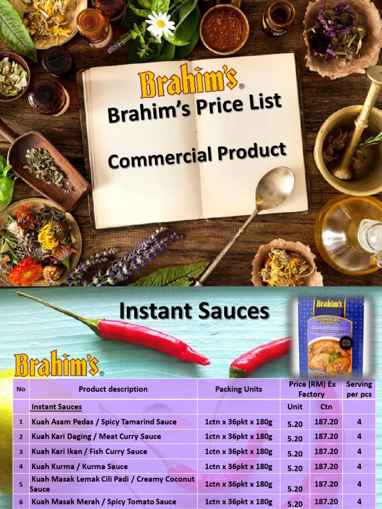 Brahim's Instant Food Price List | PDF