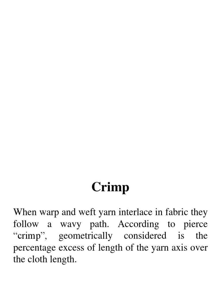 Crimp | PDF | Textiles | Weaving