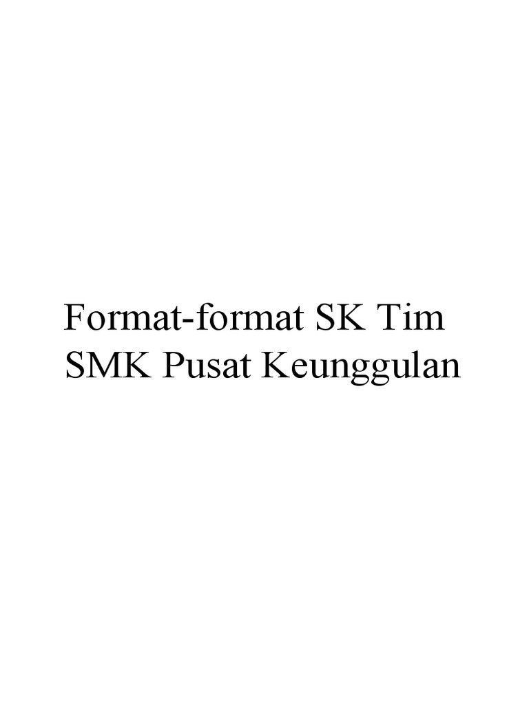 Format SK Tim SMK PK 2023 | PDF