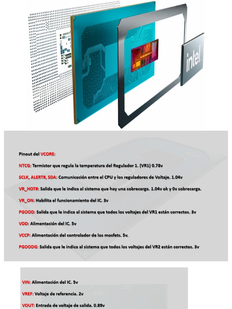 Pinout y voltajes del VCORE | PDF