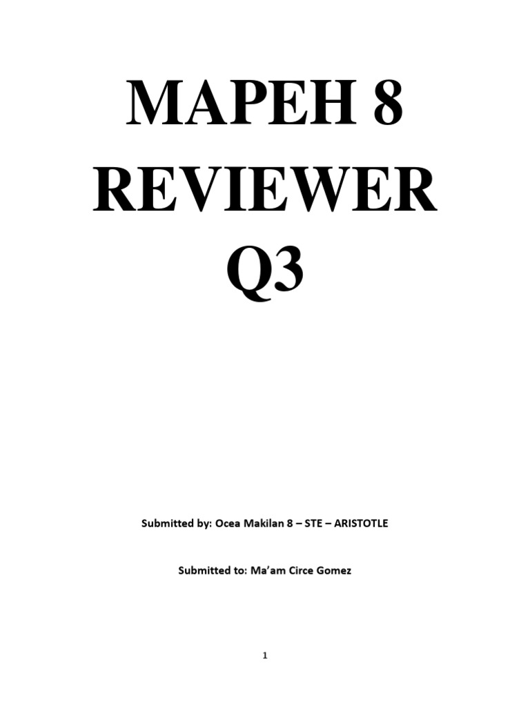 MAPEH Reviewer Q3 PDF | PDF