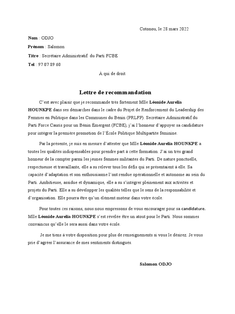 Recommandation | PDF