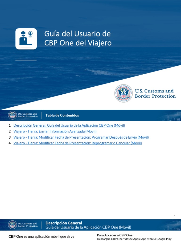CBP One Traveler Enviar Información Anticipada Guía Del Usuario en ...