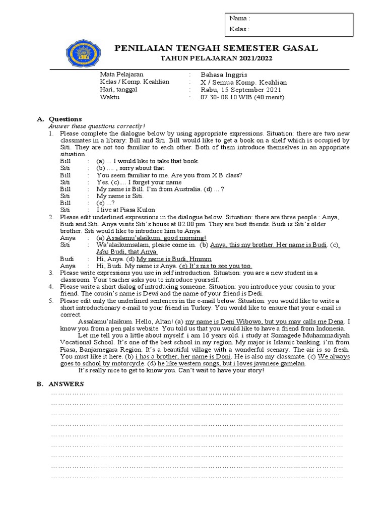 Format Naskah Soal PTS Gasal 2021-2022 | PDF Format Naskah Soal PTS Gasal 2021-2022 | PDF
