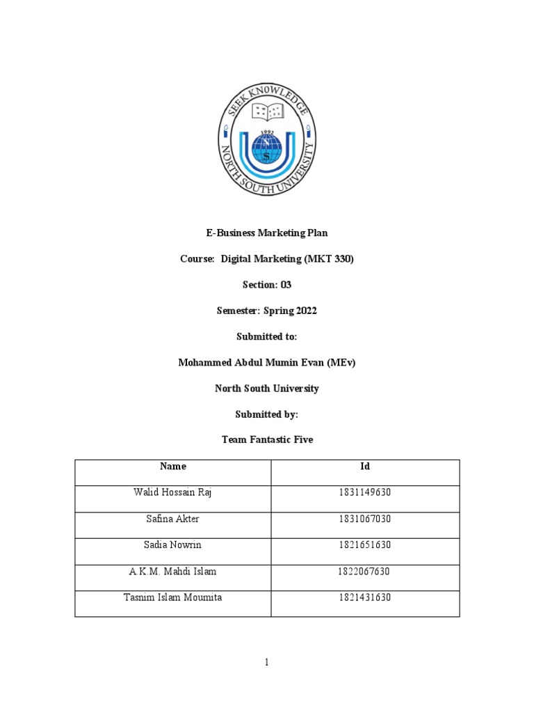 MKT330 Report Final Compiled File | PDF | Market Segmentation | E Commerce