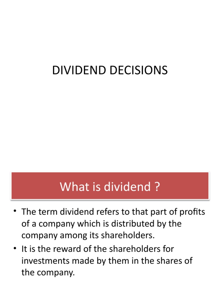 Dividend Decisions | PDF | Dividend | Cost Of Capital