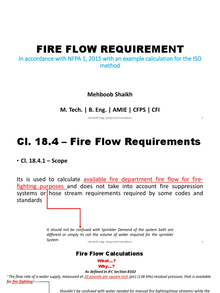 Fire Flow Requirement | PDF | Fire Sprinkler System