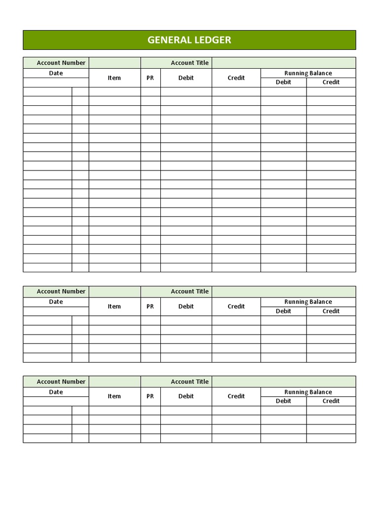 General Ledger Template | PDF | Debits And Credits | Jargon