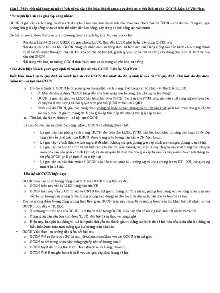 ĐỀ CƯƠNG CNXH 2 | PDF