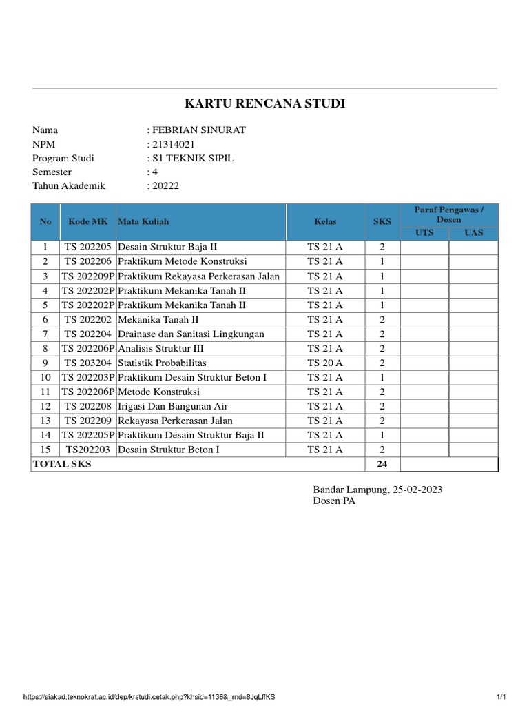 Cetak Rekap KHS | PDF