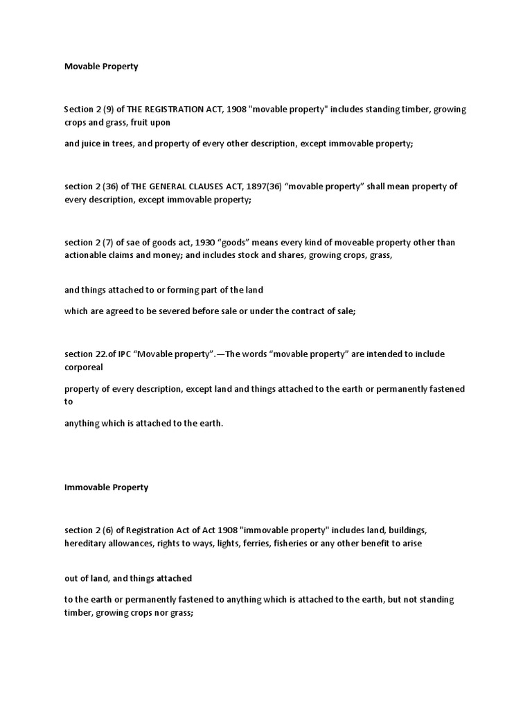 Movable & Immoveable Property | PDF