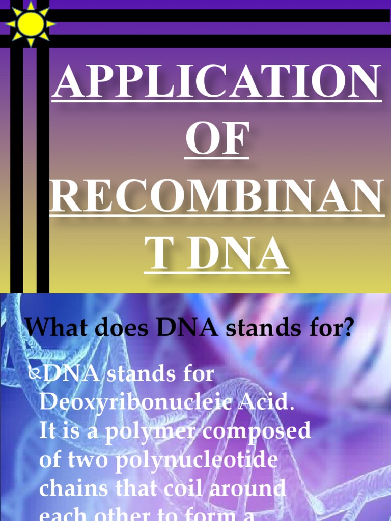 Recombinant DNA Technology Overview | PDF | Recombinant Dna | Dna