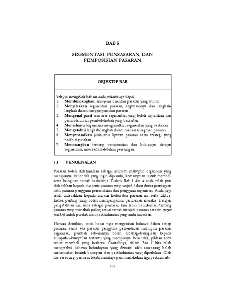 Segmentasi dan Pemposisian Pasaran | PDF