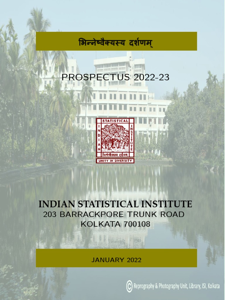 ISI Prospectus 2022 | PDF | University And College Admission | Academic ...