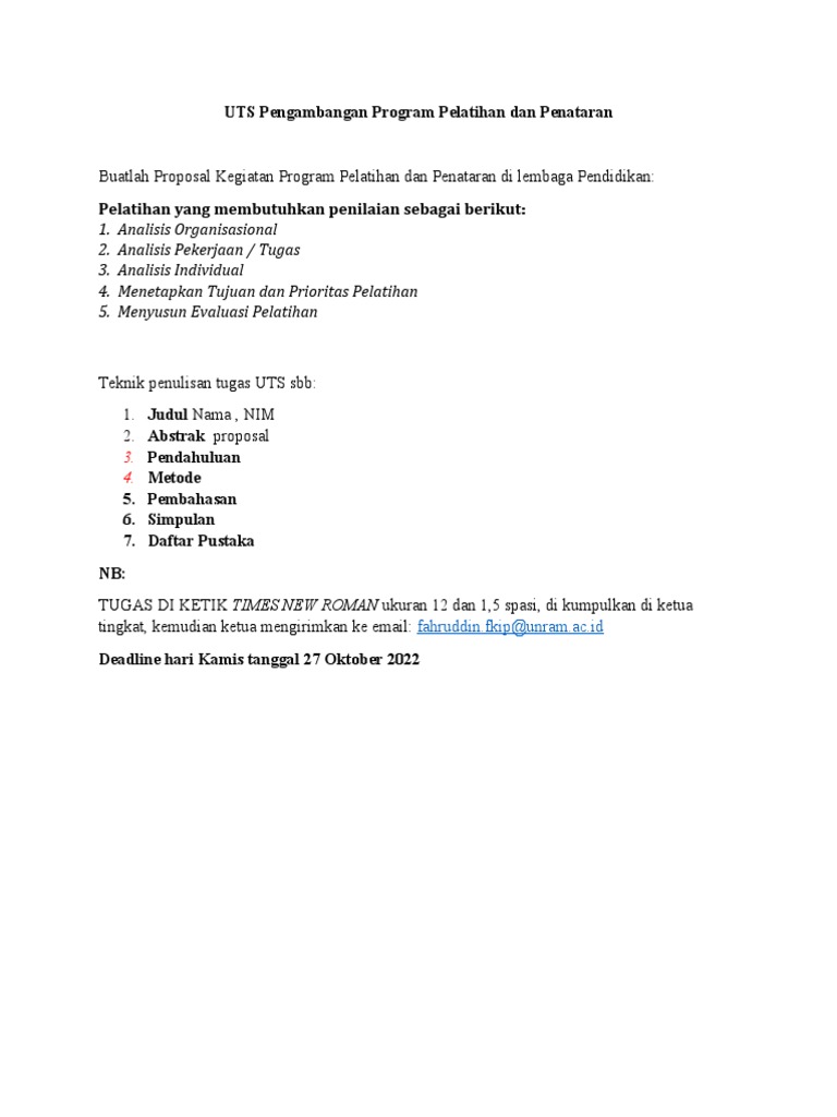 UTS Pengembangan Program Pelatihan Dan Penataran | PDF