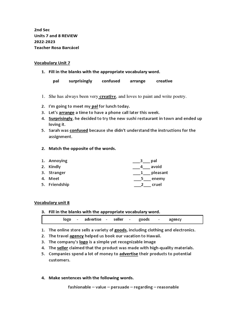 Ingles Repaso para Examen | PDF | Linguistics