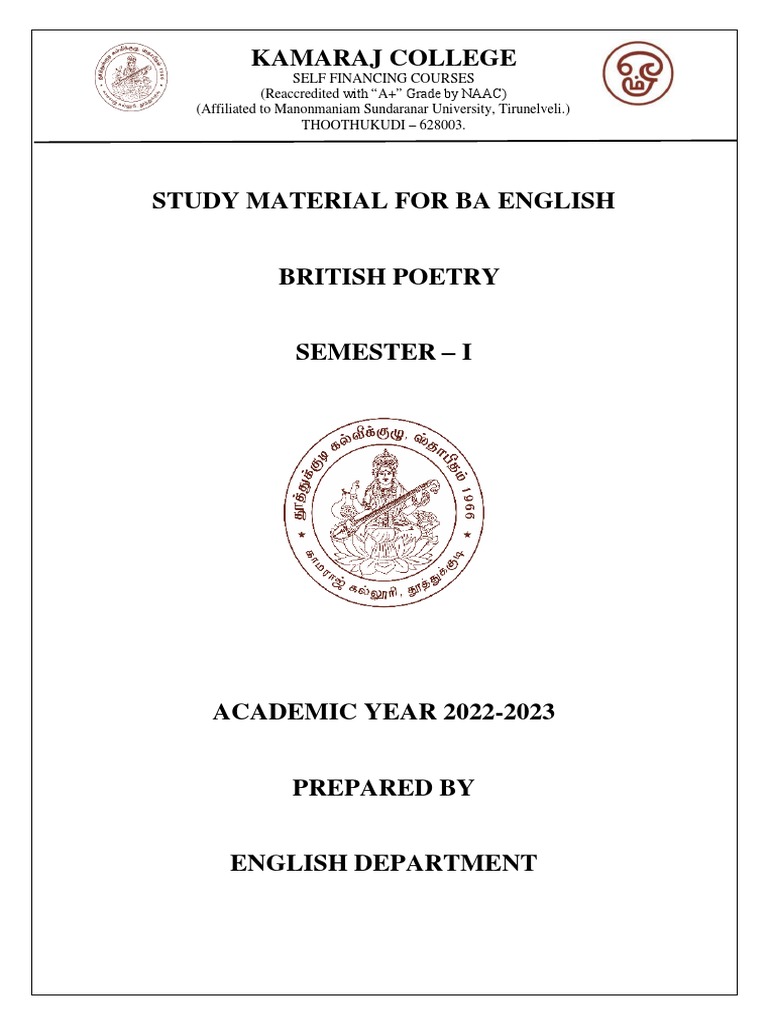 Core British Poetry 1 PDF | PDF | William Blake | Poetry