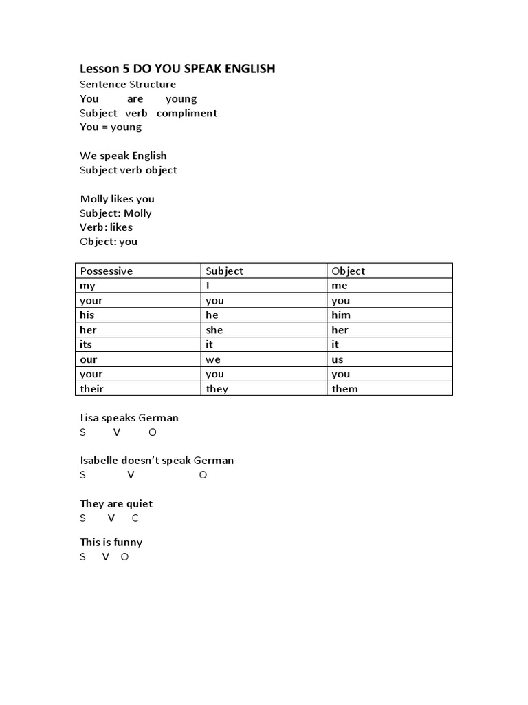 Lesson 5 DO YOU SPEAK ENGLISH | PDF