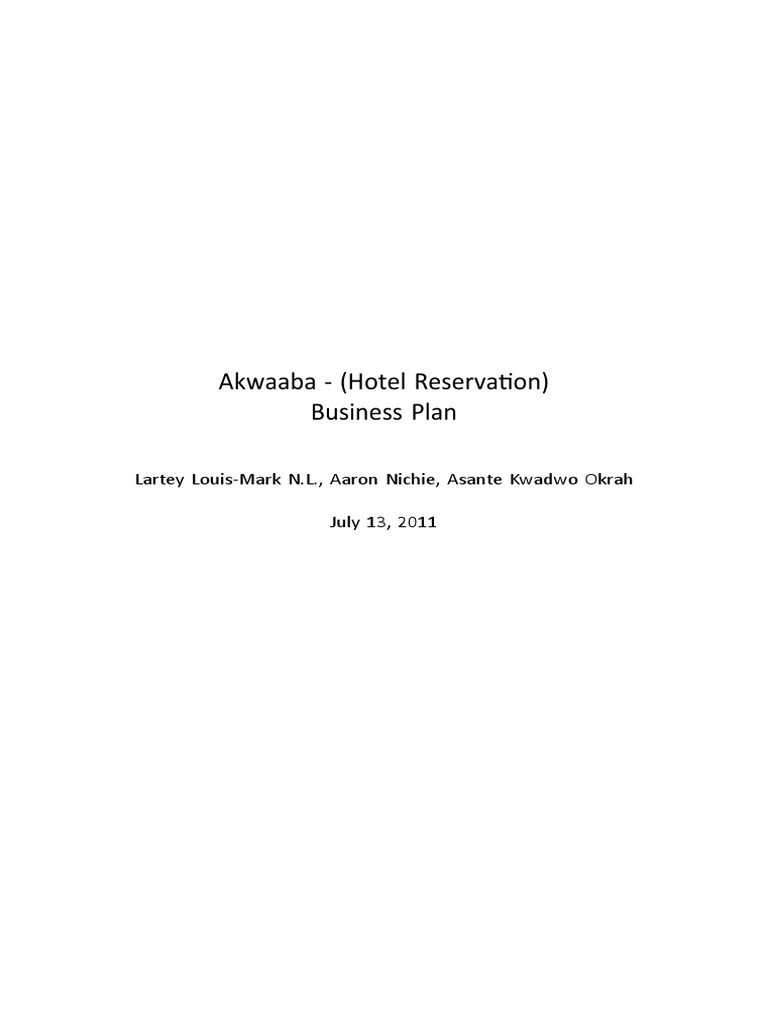 Example of Hotel Business Plan | PDF | Tourism | Ghana