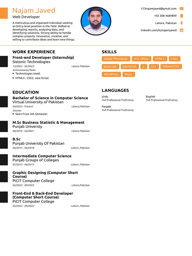 Entry-Level Web Developer Resume | PDF | Computers