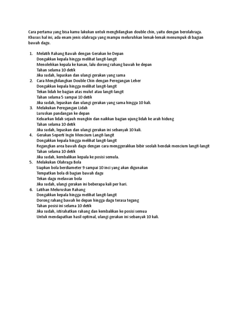 Cara Menghilangkan Lemak Di Leher | PDF
