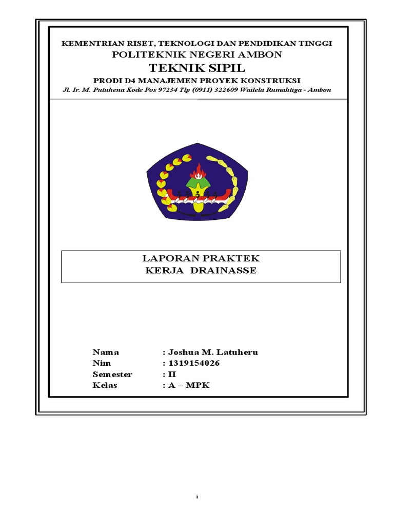 Laporan Kerja Drainase | PDF