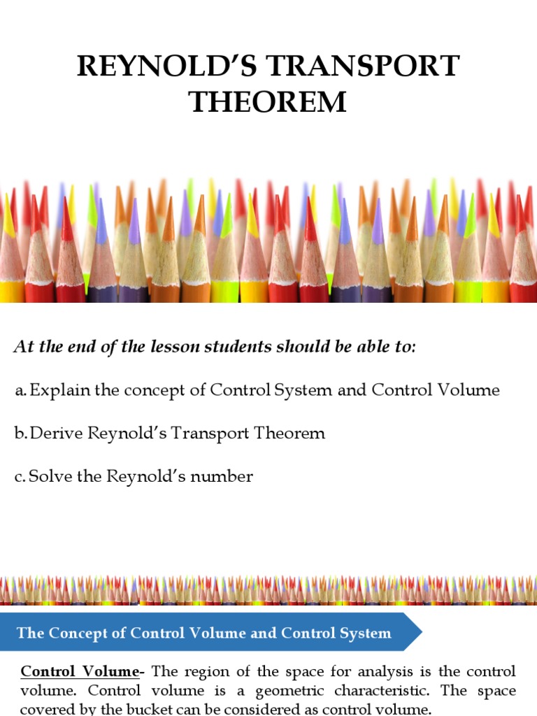 Reynolds Transport Theorem | PDF | Reynolds Number | Fluid Dynamics