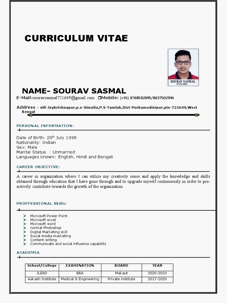 BMM Resume 1 | PDF