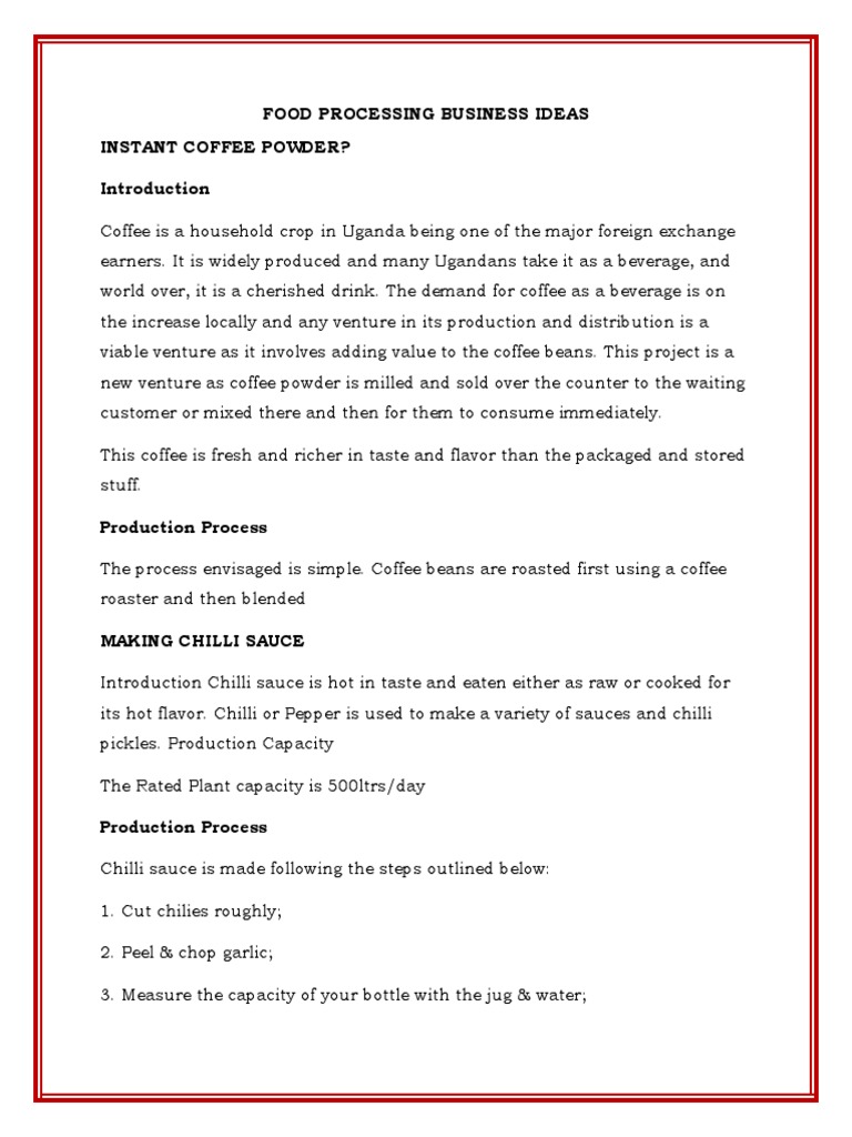 Food Processing Business Ideas | PDF | Chili Pepper | Pumpkin