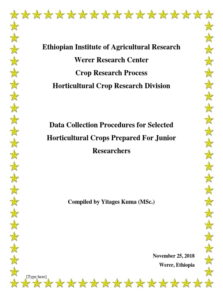 Ethiopian Institute of Agricultural Research Werer Research Center Crop ...