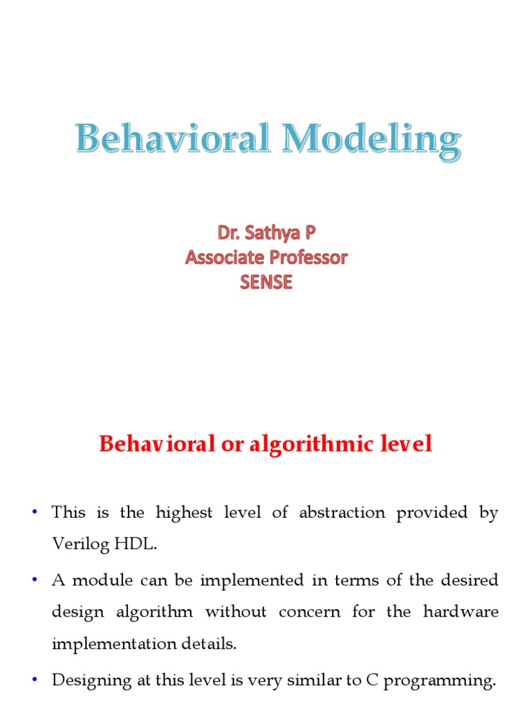 Verilog HDL Behavioral Modeling Guide | PDF | Electrical Engineering | Software Engineering