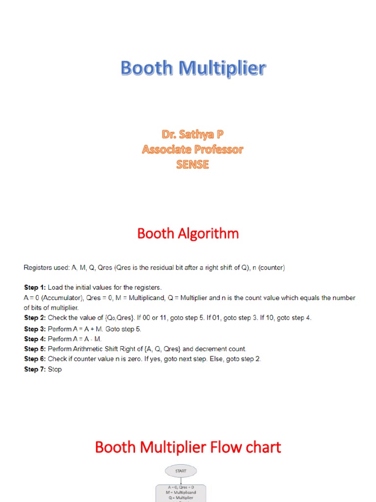 25-Booth Multiplier, Behavioral Modeling-17!02!2023 | PDF